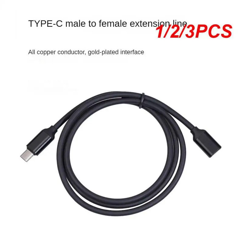 1/2/3PCS Type-c Male to Female Extension Cable 1M 3A 60W Usb C Type-c Male to Female Extension ...