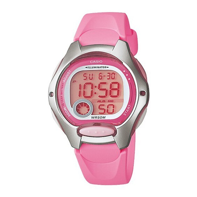 Casio (LW-200-4BVDF) Pink Resin Strap 50 Meter Dual Time Watch | Shopee ...