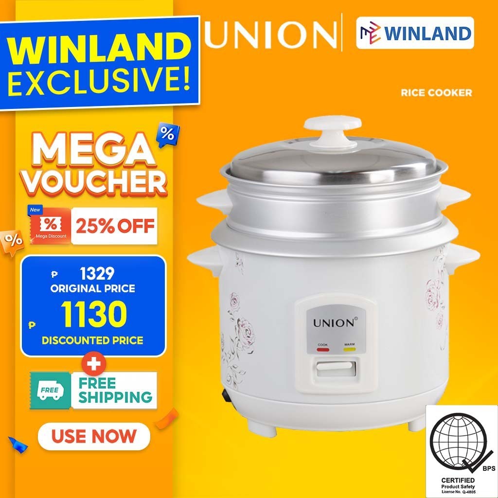 Union by Winland 2.2L Classic Rice Cooker and Warmer with Steamer UGRC ...