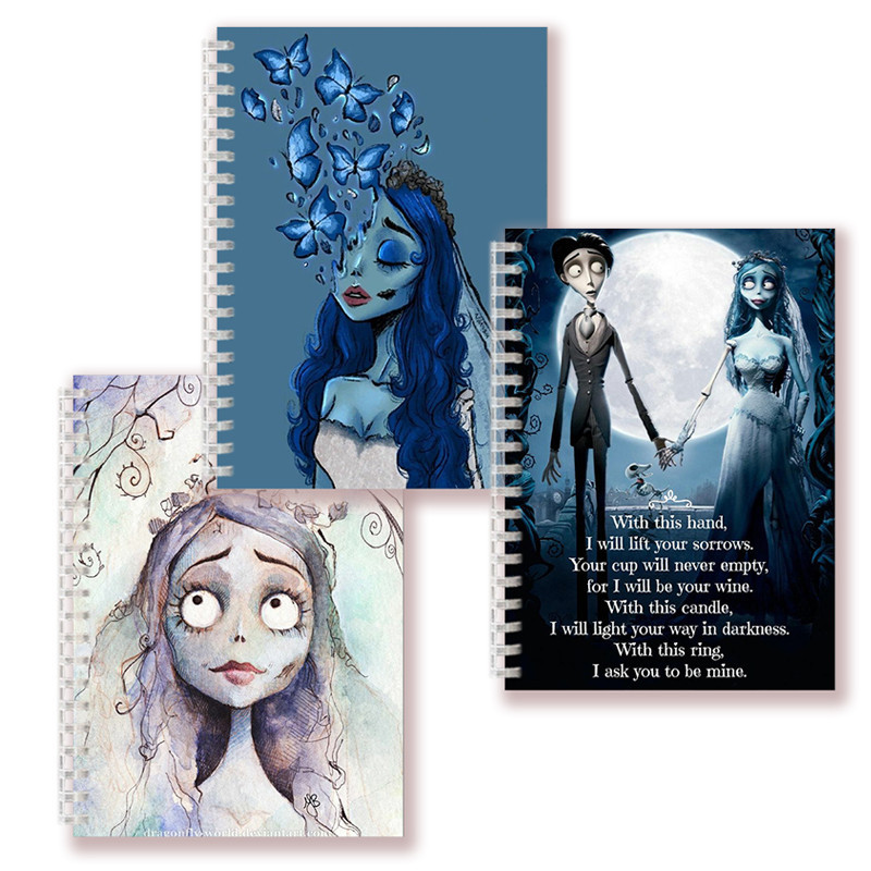 A5 Spiral Notebook Movie Tim Burton Emily The Corpse Bride Victor Worm ...