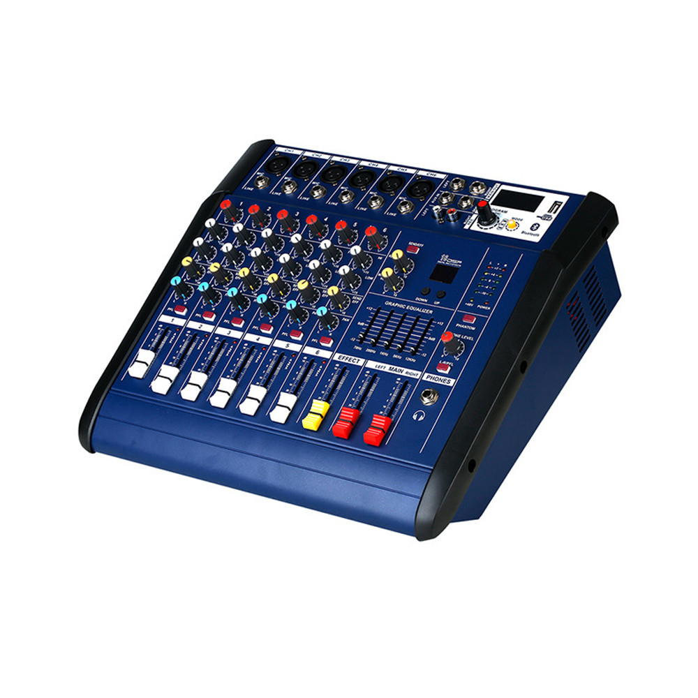 ۩Pro 800W Power Amplifier 6 Channel Mixing Console Audio Mixer 2x 250W ...