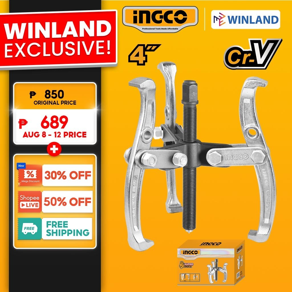 Ingco by Winland 4" Three Jaws Gear Puller Remover Jaw Bearing ...