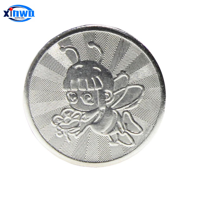 -500pcs 24mm x 1.8mm Stainless Steel Coin Tokens Design Arcade Game ...