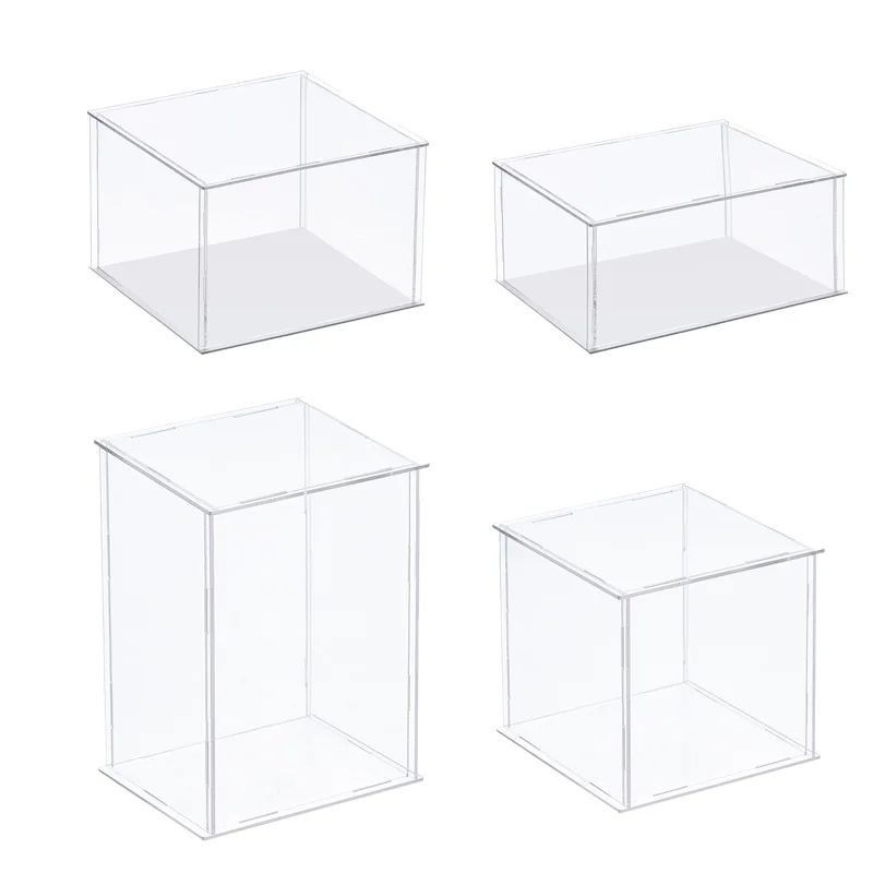 6 Size Acrylic Display Case for Collectibles Assemble Clear Acrylic Box ...