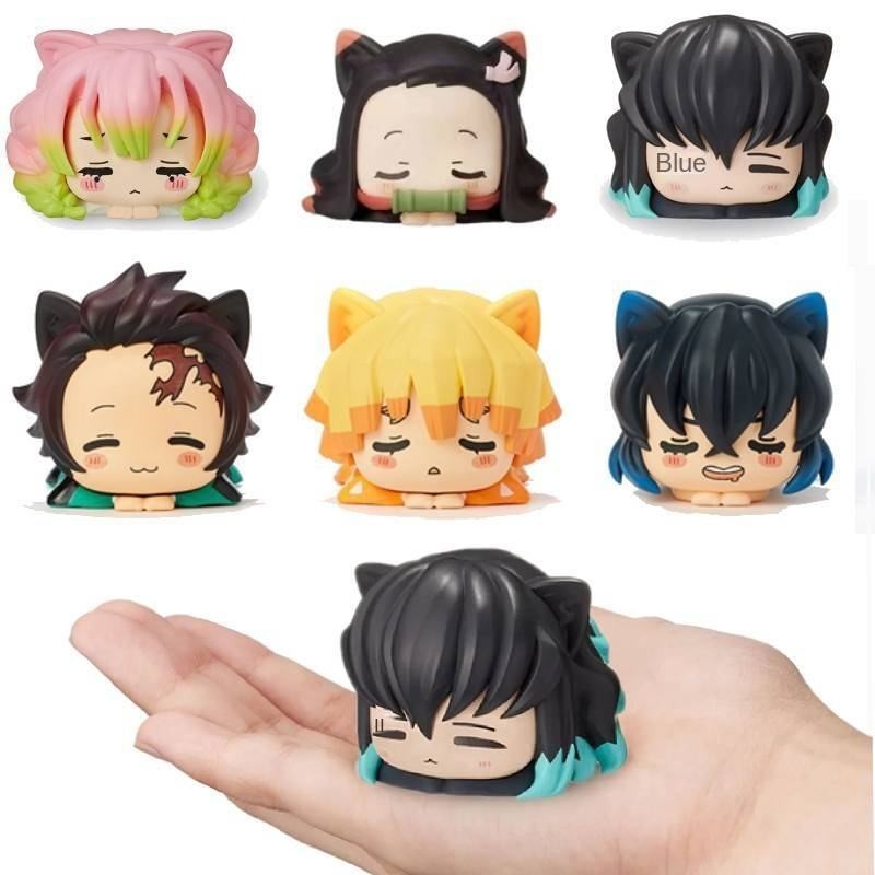 6PCS/Set Anime Demon Slayer Figure Nezuko Tanjirou Zenitsu Inosuke Mini ...