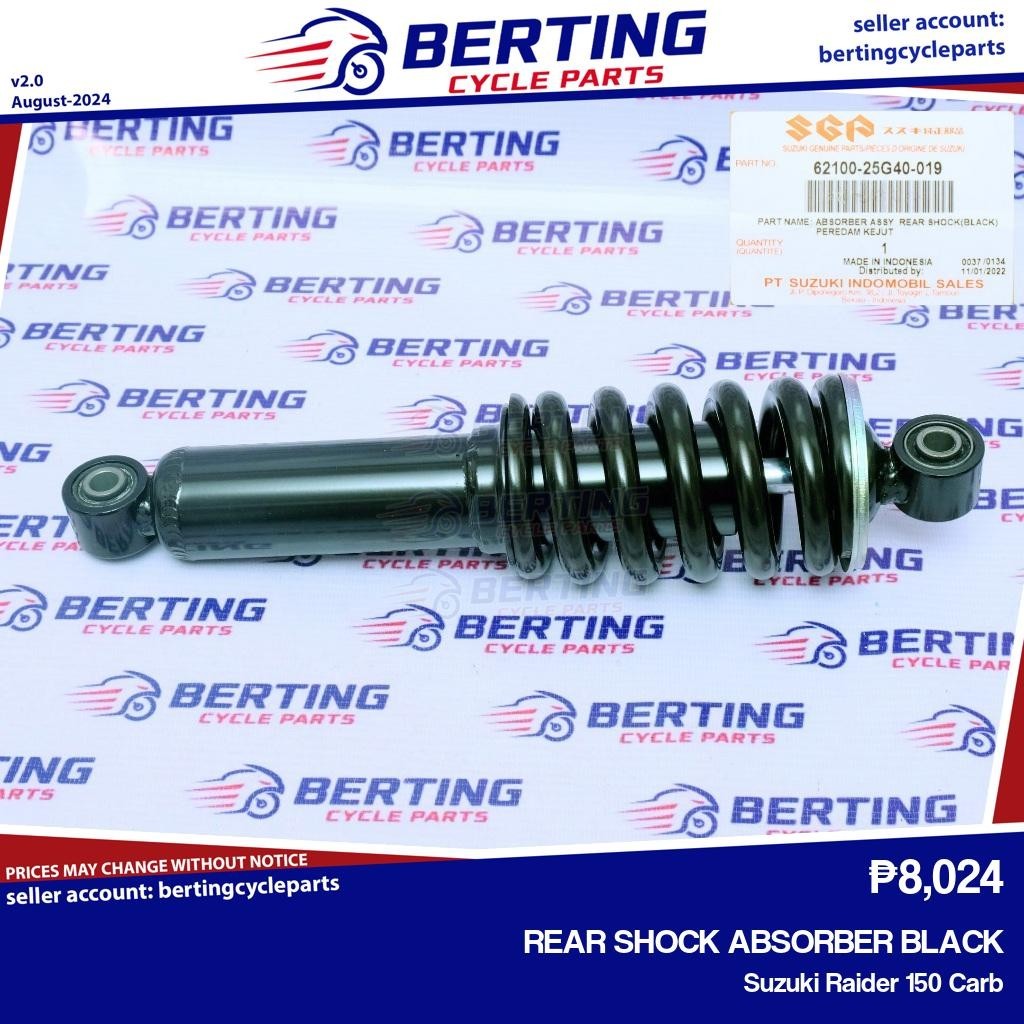 SGP REAR SHOCK ABSORBER BLACK Suzuki Raider 150 Carb Genuine 62100 ...