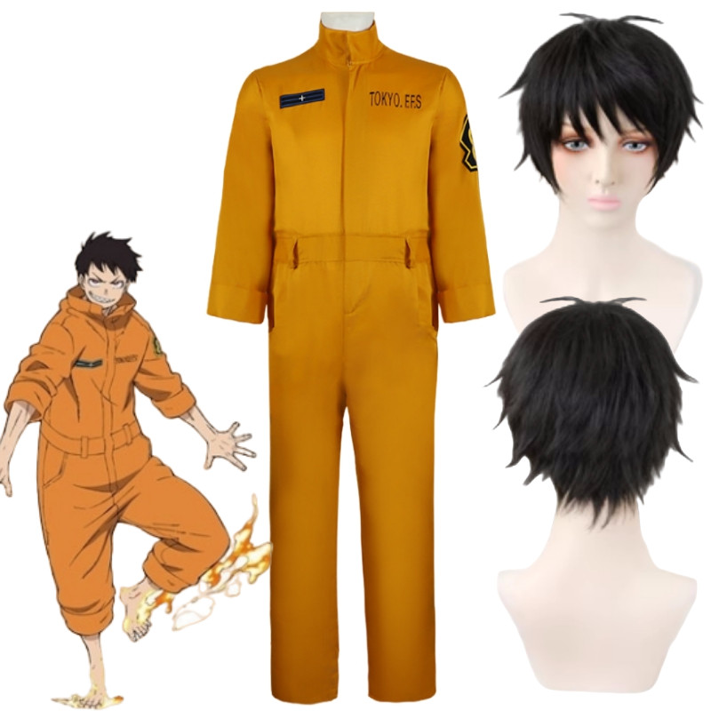 Anime Fire Force Shinra Kusakabe Cosplay Costume Enn Enn No Shouboutai