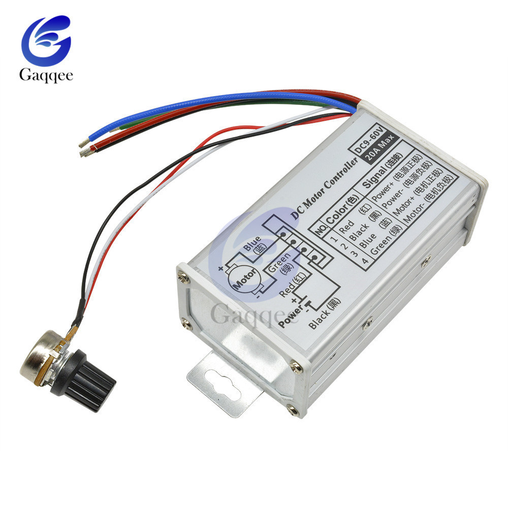☏DC9-60V 9-60V PWM DC motor speed controller stepless 12V 24V 60V MAX 20A Pulse Width Modulator ...