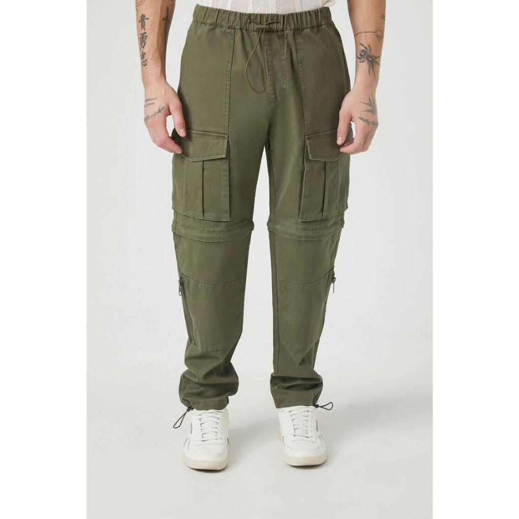 Forever 21 Men's Twill Drawstring Cargo Joggers | Shopee Philippines