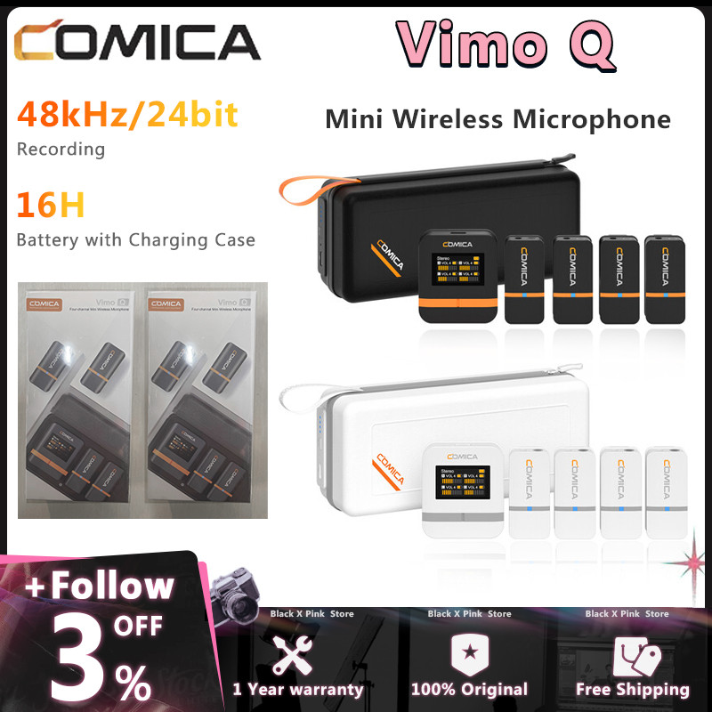 Comica Vimo Q Wireless Lavalier Microphone Four-Channel Mini Wireless ...