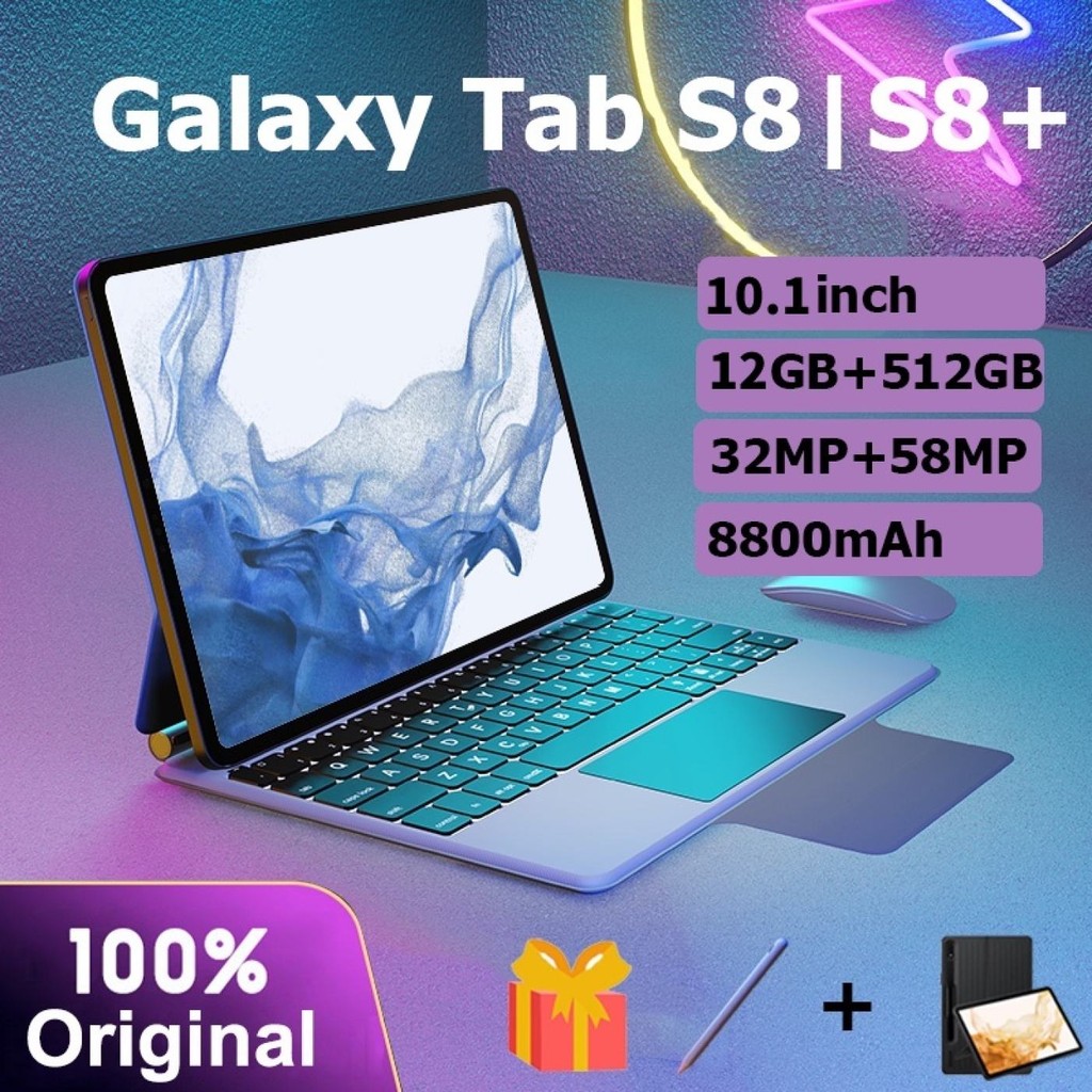 Original tablet S8 Tab Free Tablet Case 12GB RAM+512GB ROM 4K Full ...