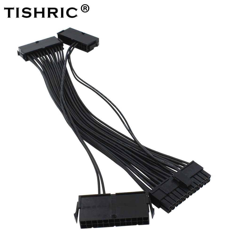 유10Pcs Three Dual PSU Cable ATX 24Pin Power Supply Extension Adapter ...