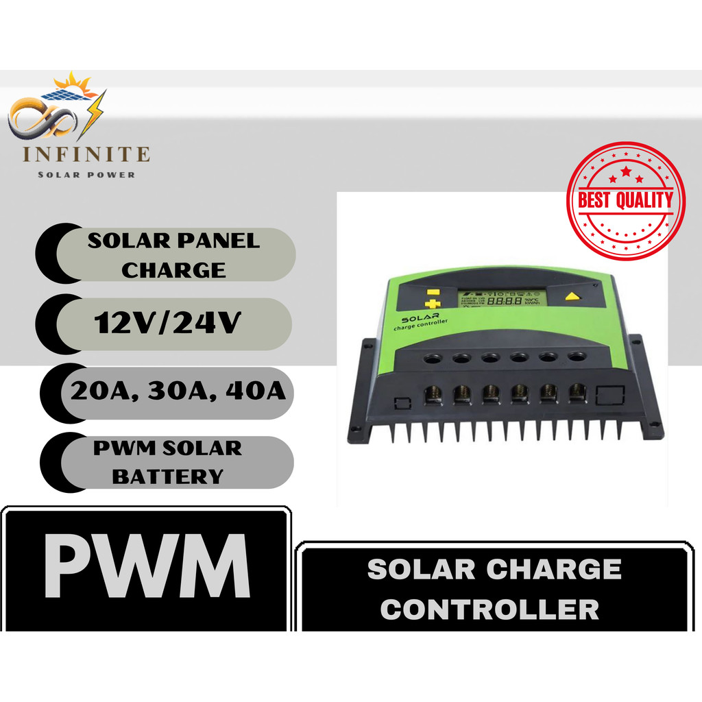 Solar Panel Charge Controller 12v/24v 20a,30a,40a, PWM Battery Charger ...