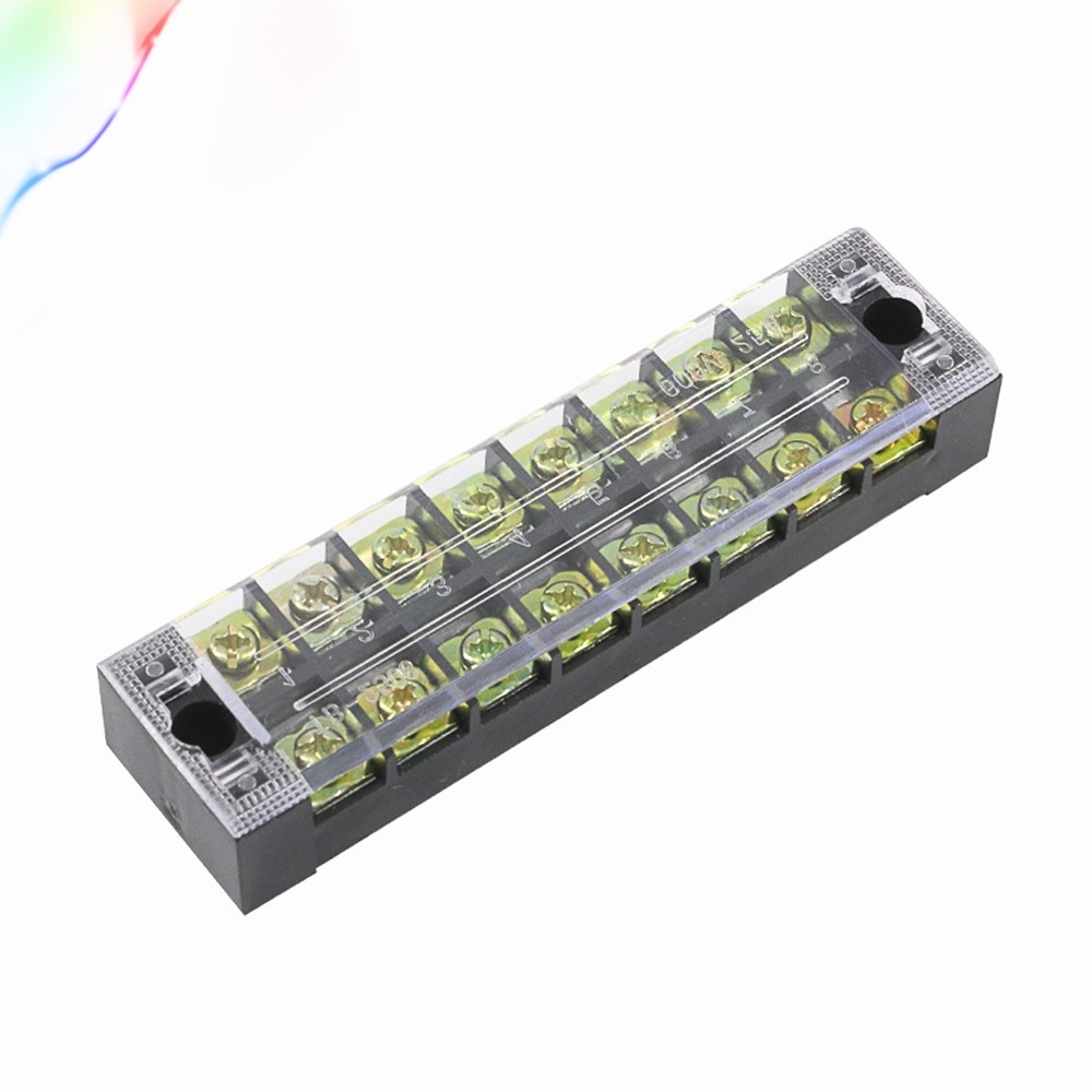 ☻25A 600V Dual Row Barrier Screw Terminal Block Wire Connector TB ...