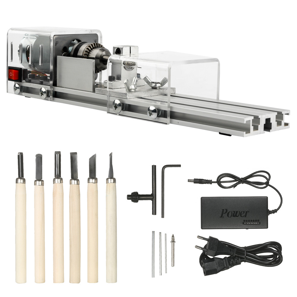 -100W 12-24VDC Mini Beads Lathe Machine Mini Torno Milling Machine ...
