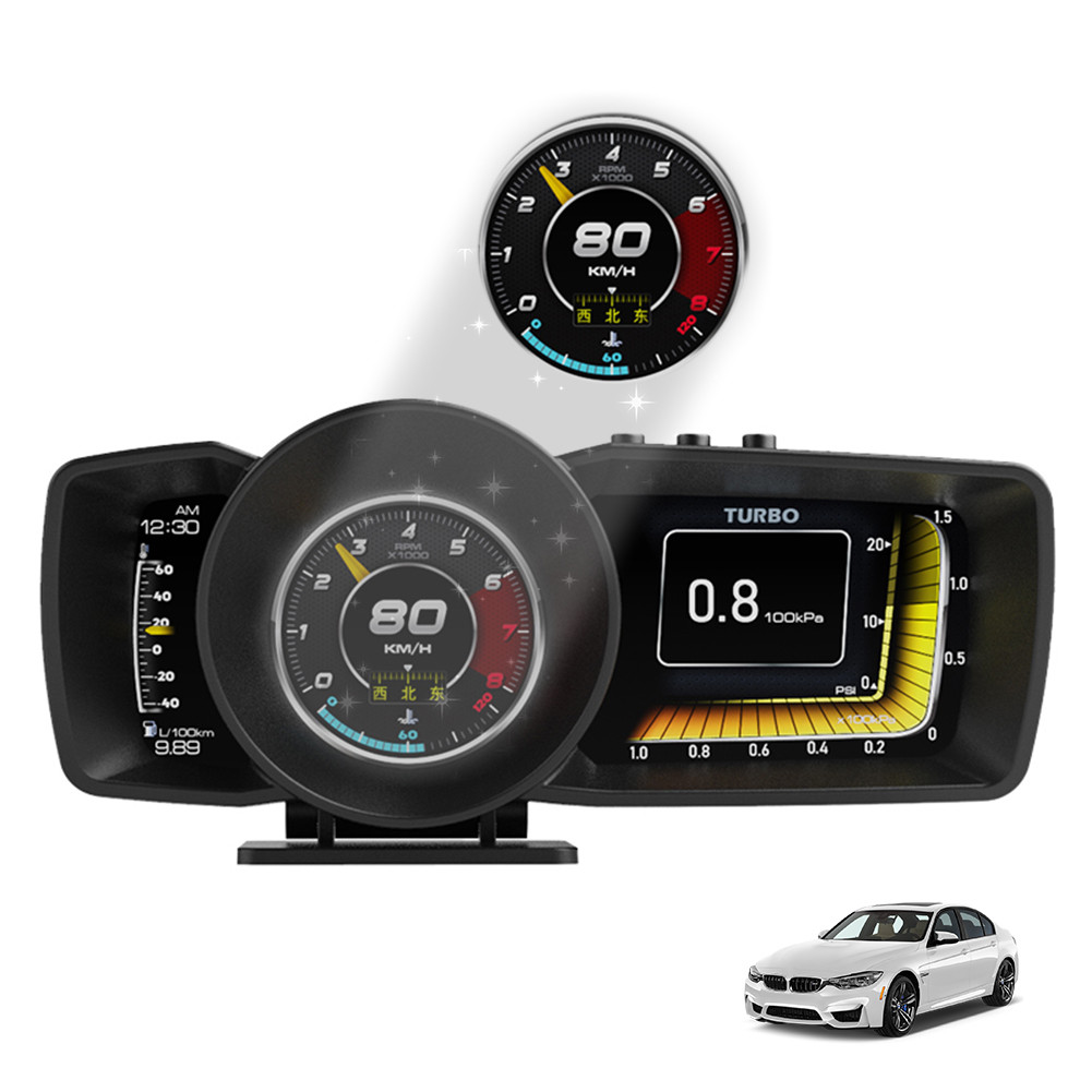 Dashboard Head Up Display LCD Display On-BD2+GPS Smart Speedometer Over ...