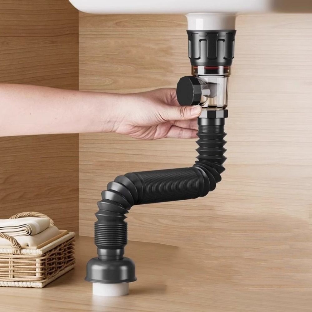 Anti-odor Device Drain Hose Pipe Plastic Space Saving Washbasin Drain ...