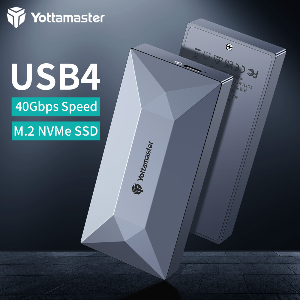 유Yottamaster M.2 NVMe Enclosure USB4 Thunderbolt 4 SSD Case 40Gbps for ...