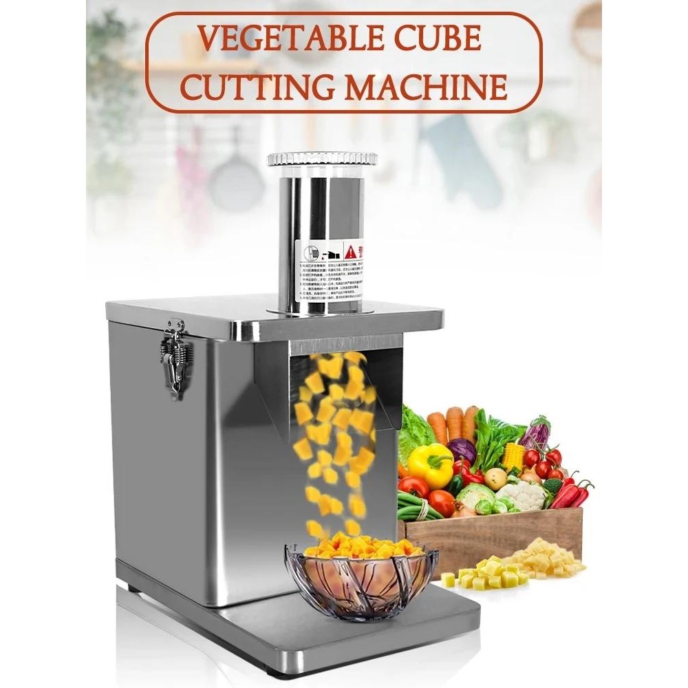 LXCHAN Commercial Electric Vegetable Cube Cutting Machine Fruit Slicer ...