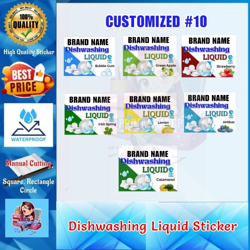 Dishwashing Liquid Sticker CUS#10 WATERPROOF | Shopee Philippines