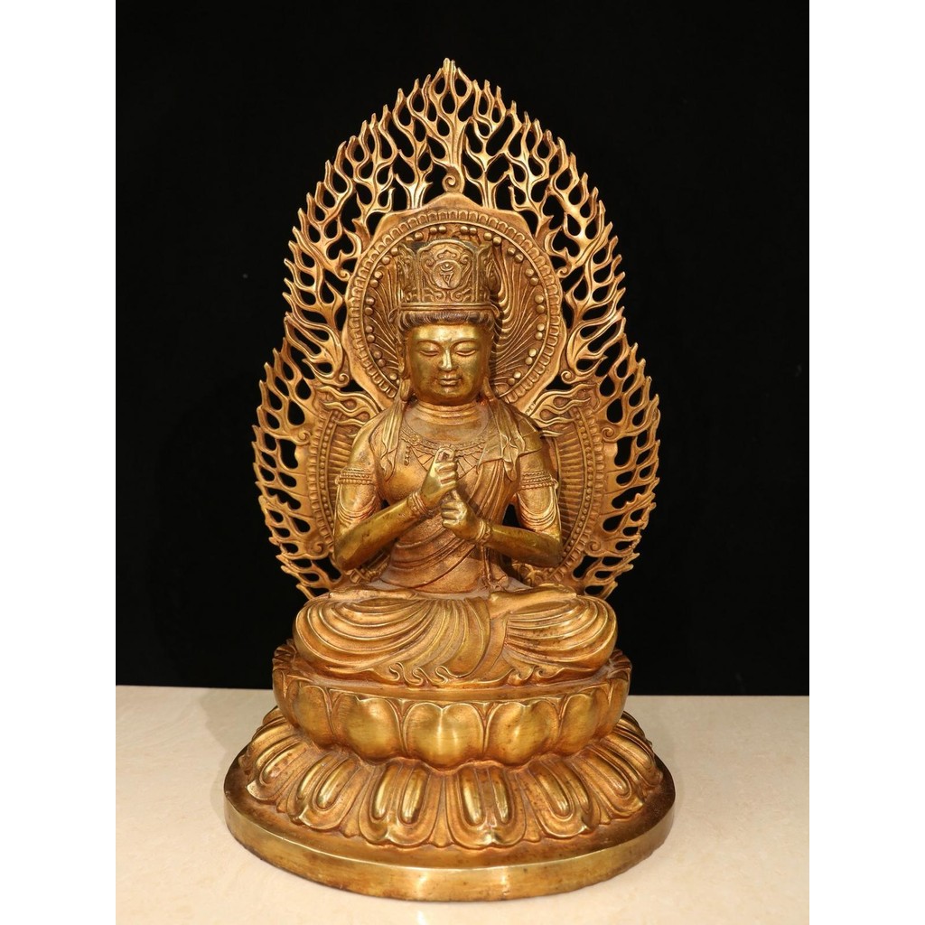 bronze gild sculpture temple Buddhist culture Sakyamuni Vairocana ...