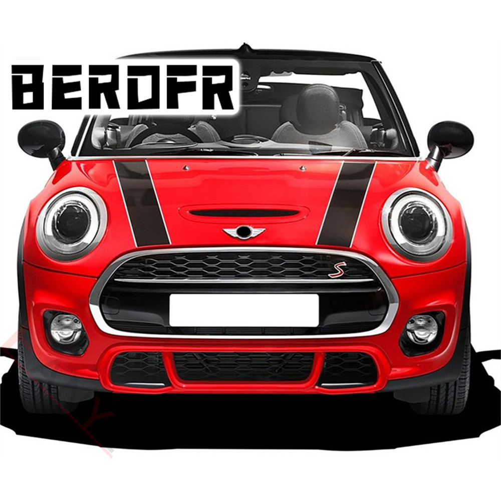 ♛Car Hood Sticker Engine Cover Bonnet Stripe Decal For MINI Cooper R55 ...