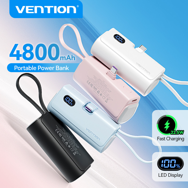 ☭Vention 4800mAh Power Bank PD 22.5W Fast Charging Mini Portable ...