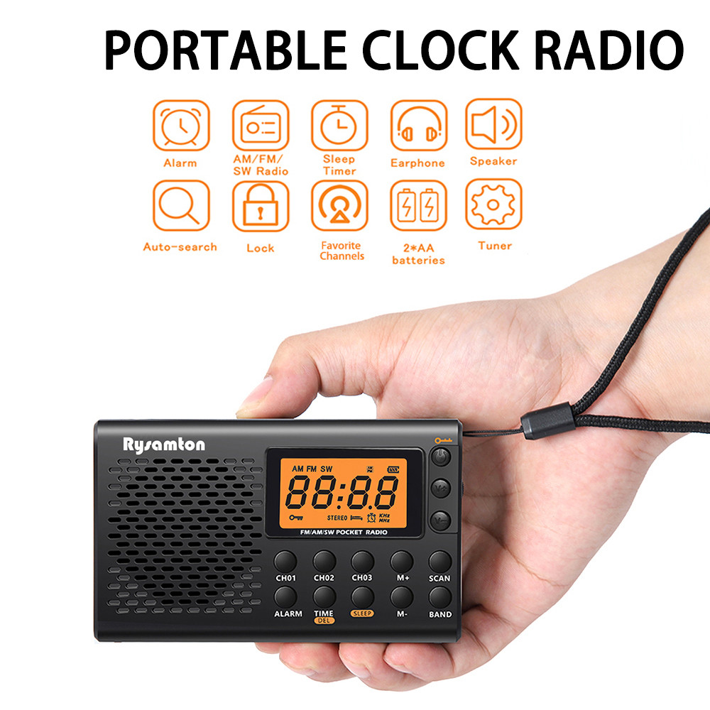 ☃Portable AM/FM Shortwave Radio Big digital display with Sleep Timer ...