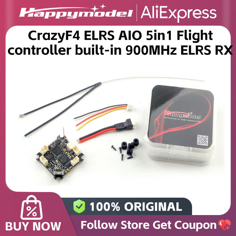 HappyModel CrazyF4 ELRS AIO 5in1 Flight Controller Built-in 900MHz ExpressLRS ELRS RX BLHELIS 5 ...