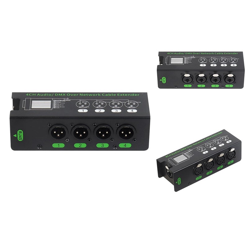 ۞4CH Audio/DMX Over Network Cable Extender DMX512 Network Signal ...