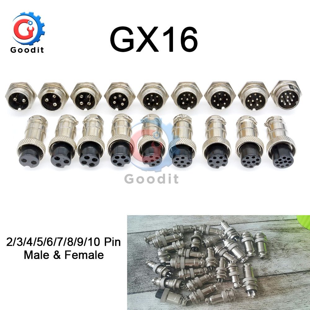 1set GX16 2/3/4/5/6/7/8/9/10 Pin Male & Female 16mm L70-78 Aviation ...