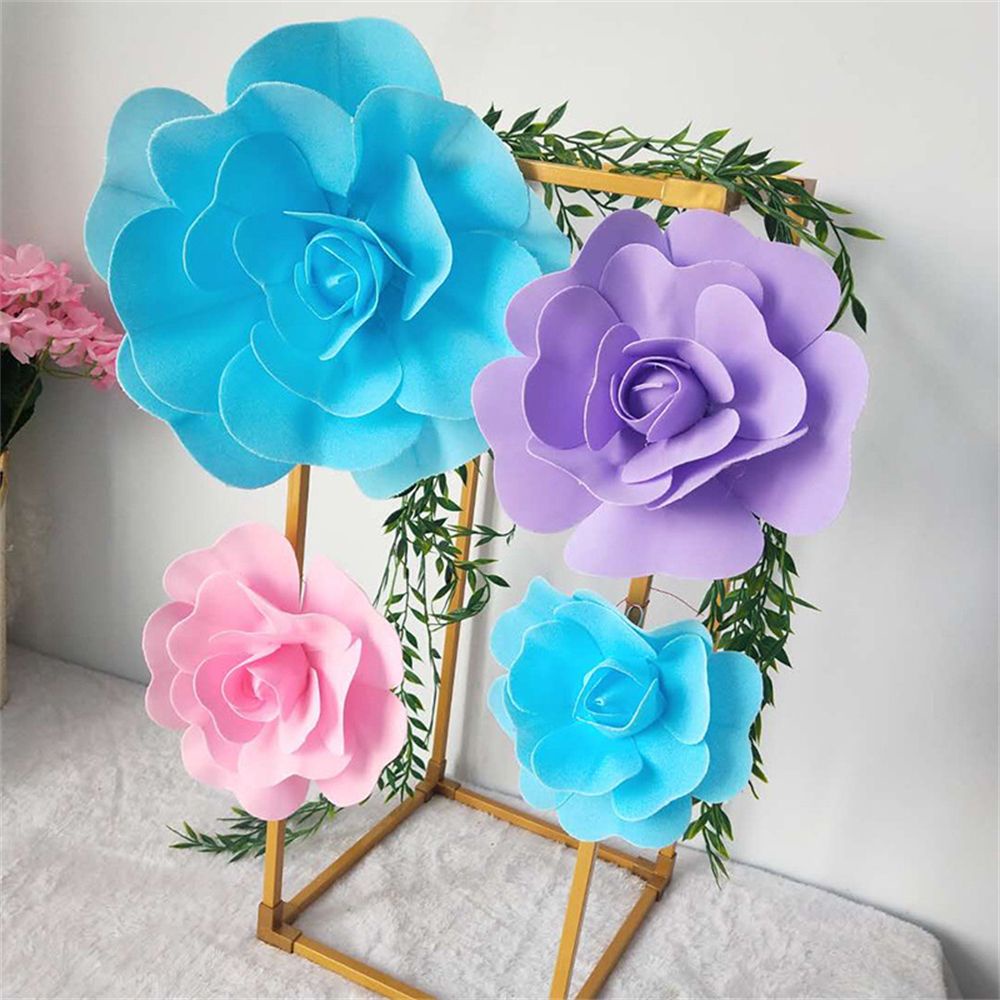 _6i Large Rose PE Foam Flowers Wedding Flower Wall Backdrops Decor ...