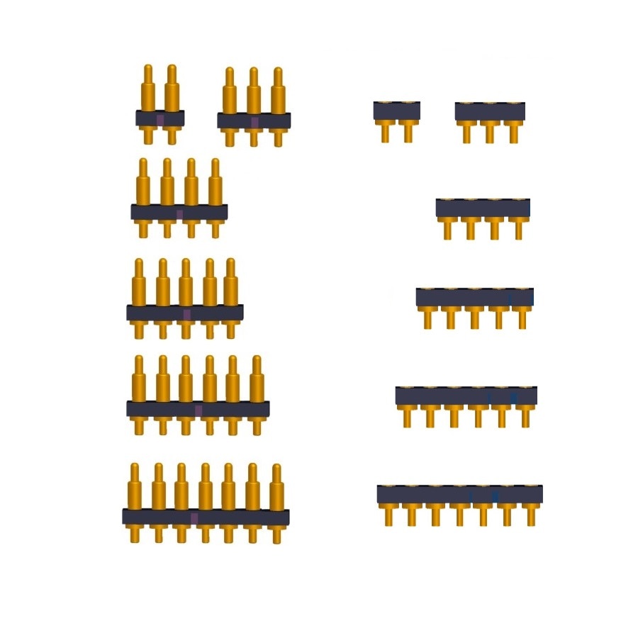 5 Pcs Male Spring-Loaded Pogo Pin Header Female Target Connectors 2 ...