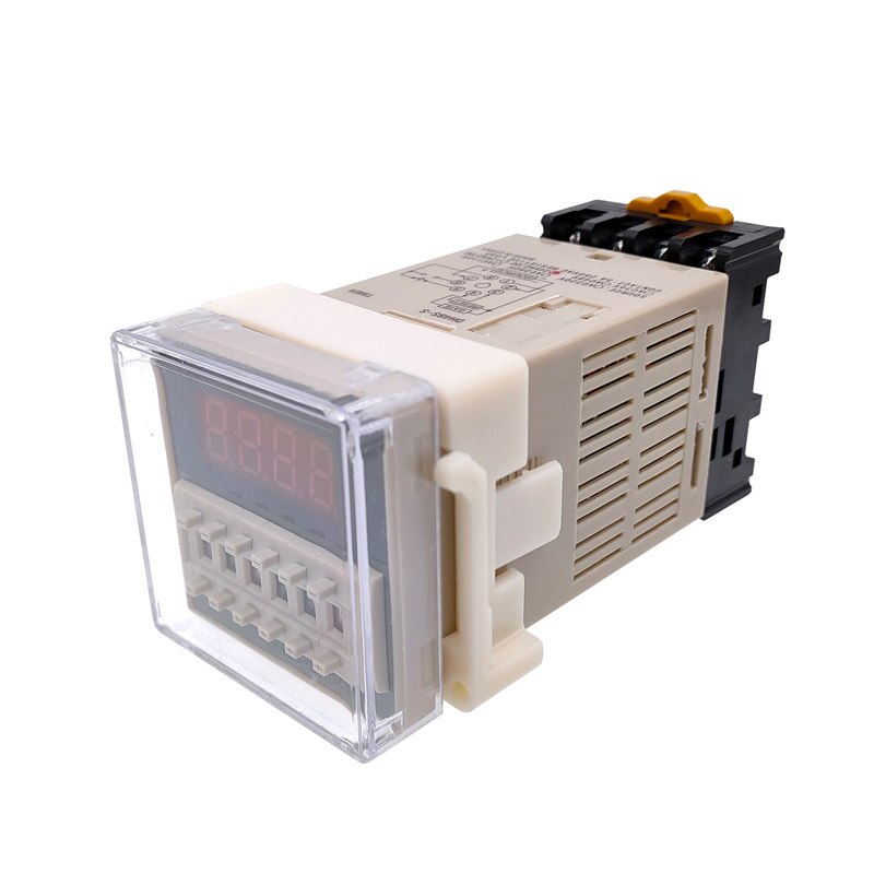 DH48S-S 12V time relay 220VAC 24VDC repeat cycle SPDT with socket DH48S series delay timer with ...