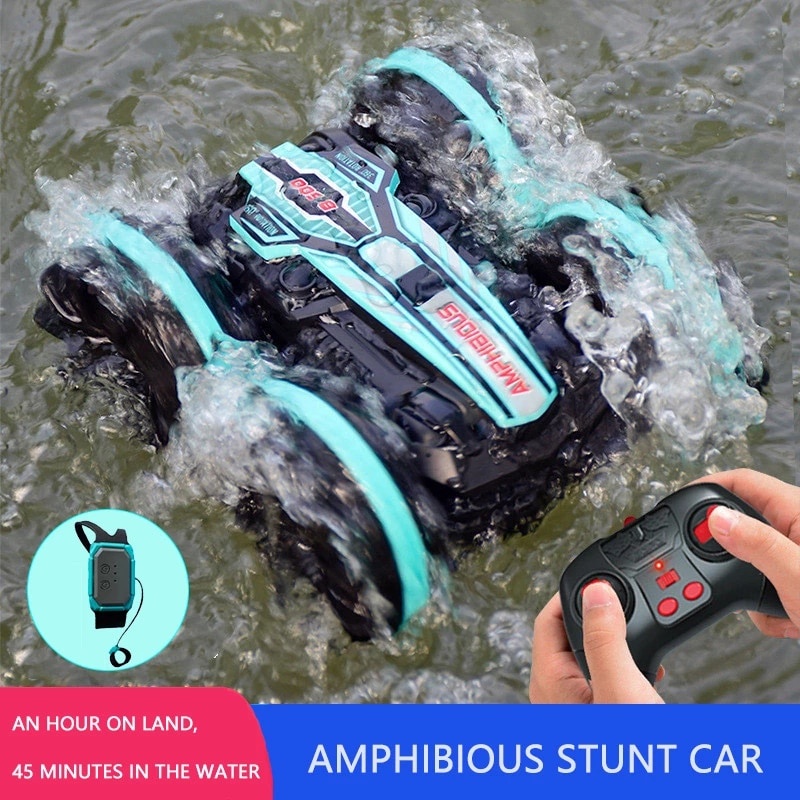 All-new four-wheel drive remote control vehicle 2.4G amphibious stunt ...