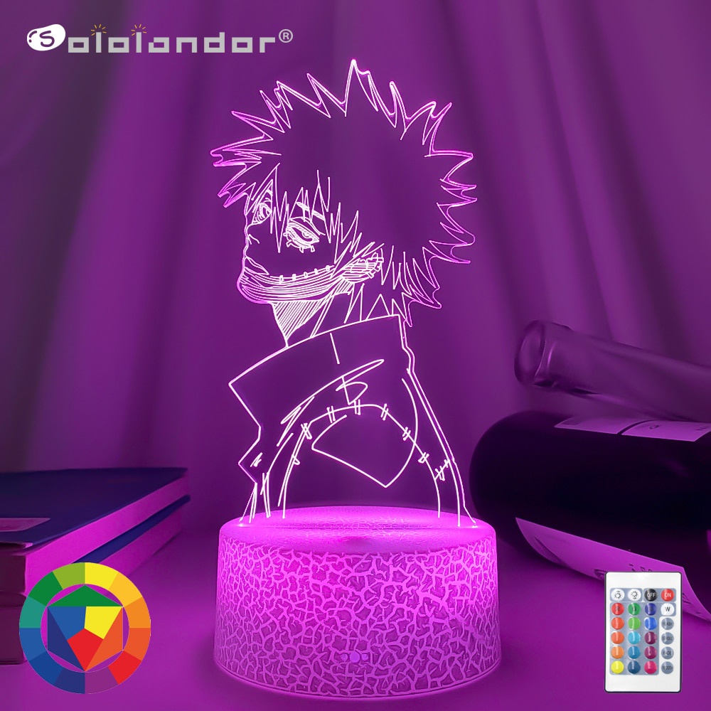 crylic 3d Lamp Anime My Hero Academia Dabi Led Light for Bedroom Decor ...