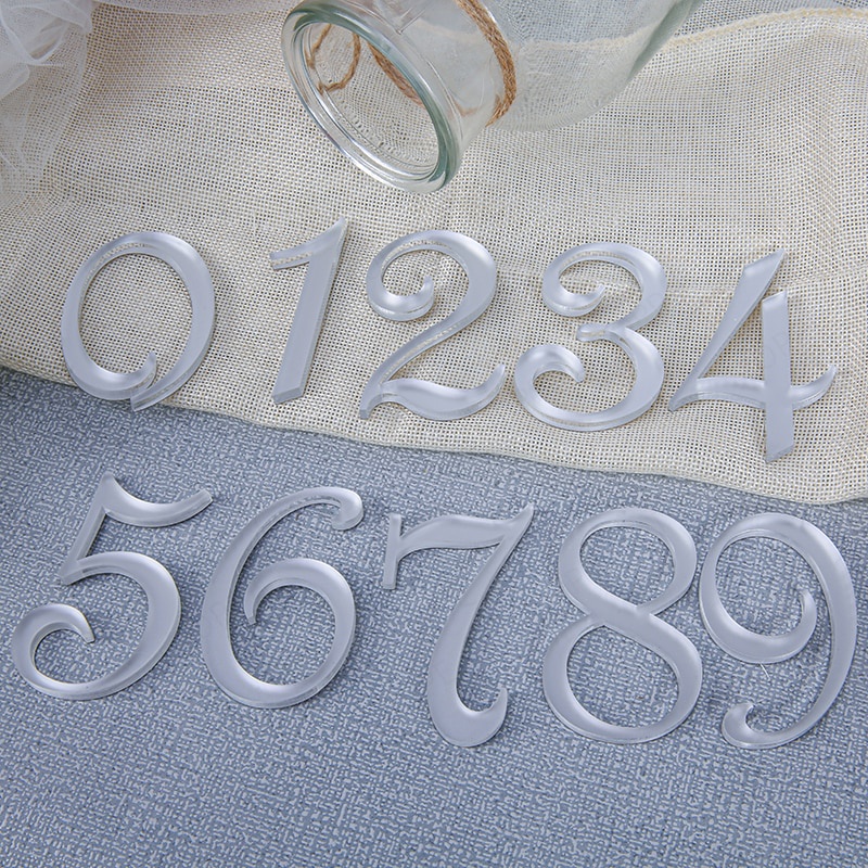 White 3D Self Adhesive Door Number Sign House Number Digit Apartment ...