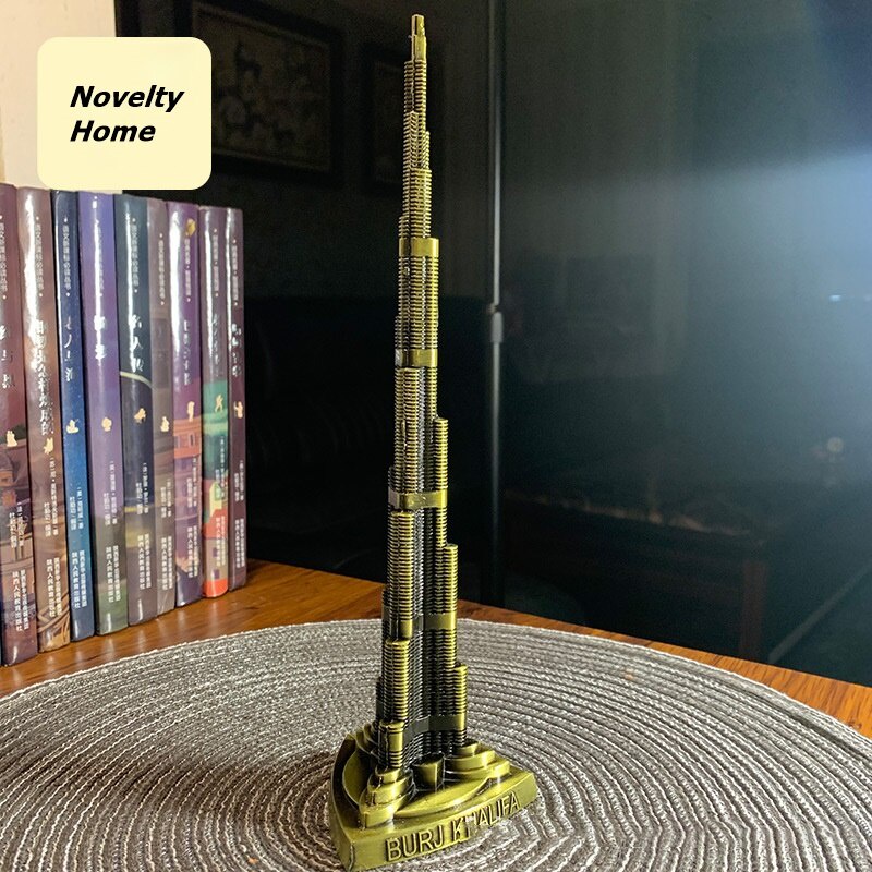 18-25cm Dubai Burj Khalifa Tower Eiffel Tower Model Alloy Miniature ...