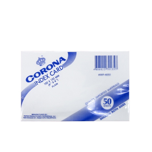 Corona Index Card 4x6'' White 50s | Shopee Philippines