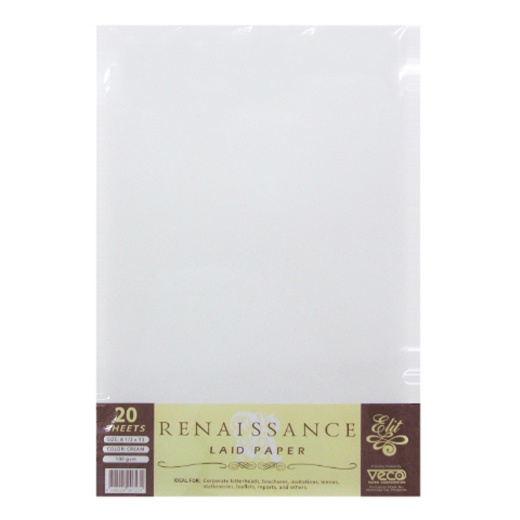 Veco Renaissance Laid Paper Cream 100gsm LGL 20s | Shopee Philippines