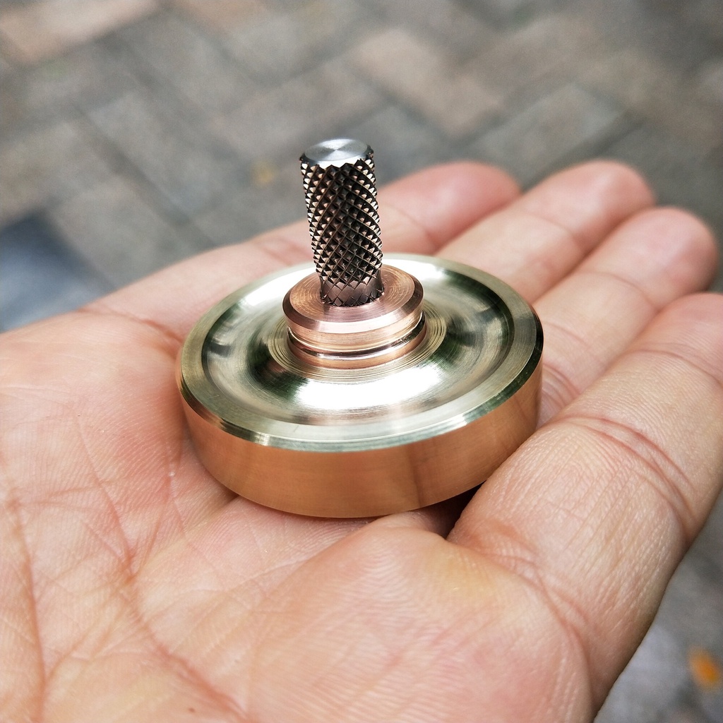 Brass Hand Twisting Spinning Top Handmade Gyro Gyroscope Spinner Toy ...