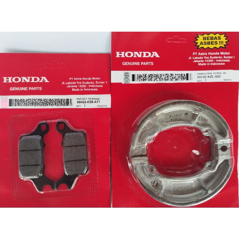 HONDA CLICK v2 125/150 v3 125 GENUINE BRAKEPADS/BRAKESHOE | Shopee ...