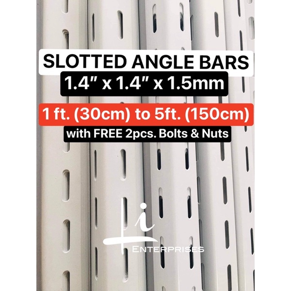 ☬ON SALE‼️ SLOTTED ANGLE BARS with FREE BOLTS and NUTS - 1.4 inches x 1 ...