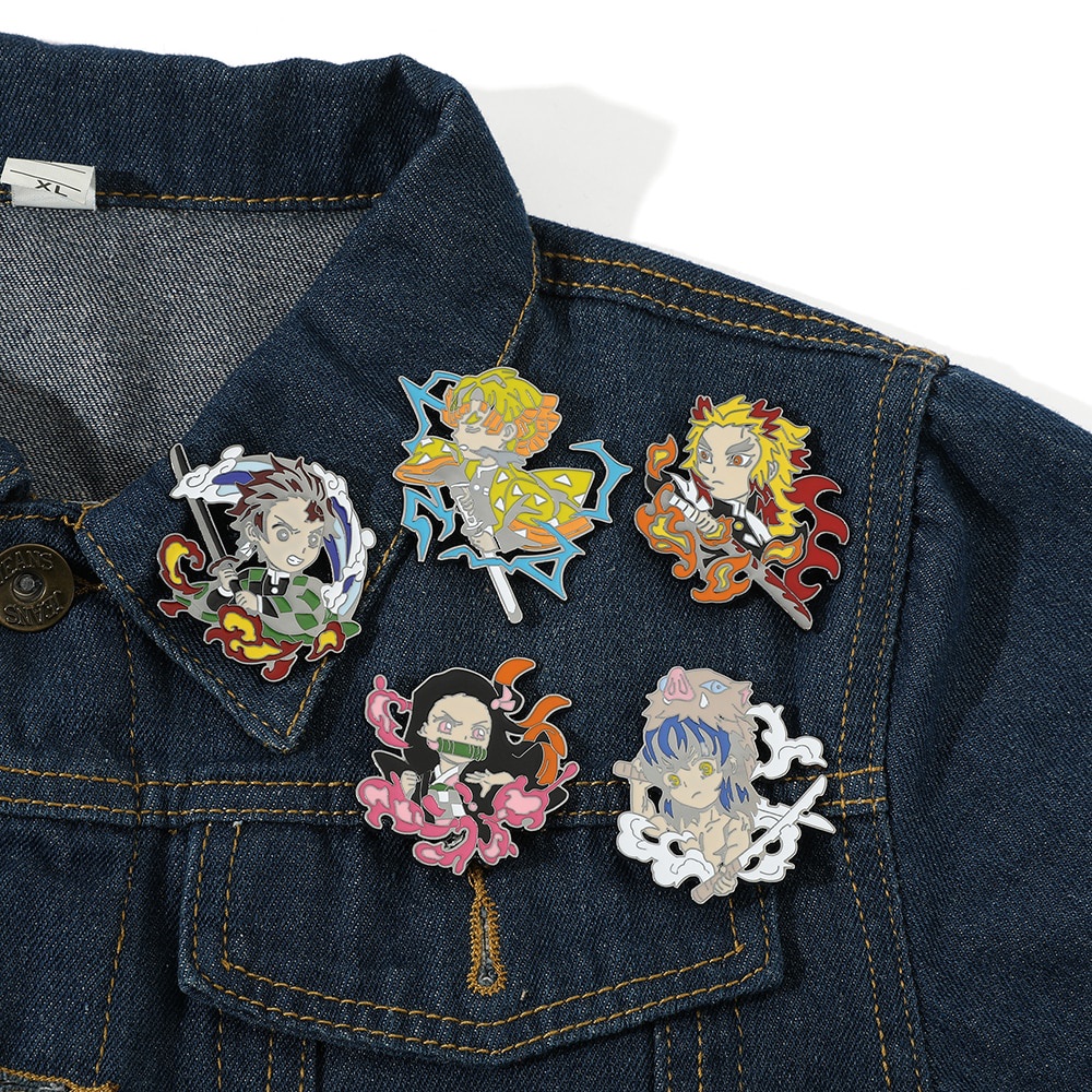Japanese Manga Demon Slayer Accesorios Anime Pins Clothes Badge Pins ...