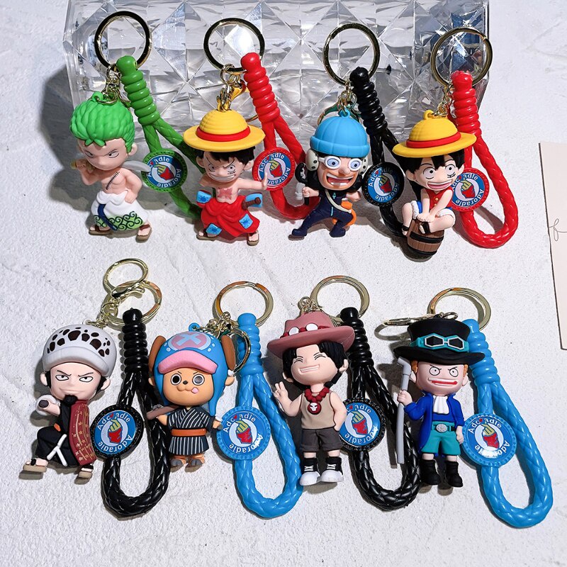 One Piece Keychains Anime Monkey D. Luffy Tony Chopper Roronoa Zoro ...