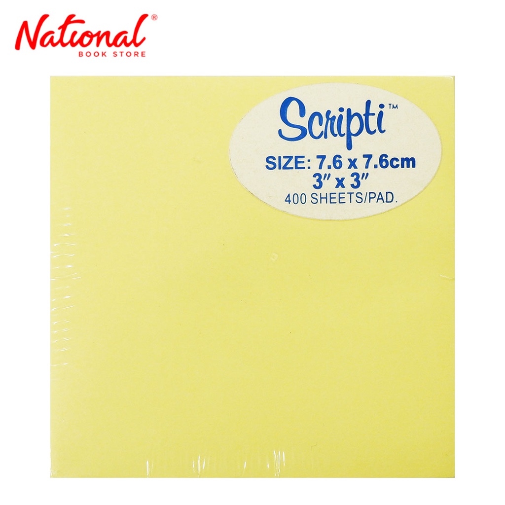 Scripti Sticky Note 3x3 inches Pastel 100 sheets 4 Colors - School ...