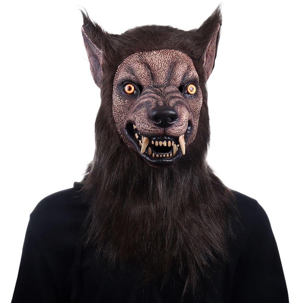 ♠ Horror Werewolf Mask Cosplay Creepy Animal Wolf Head Latex Masks ...