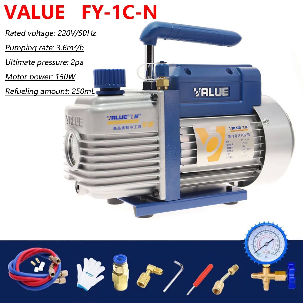 VALUE Vacuum Pump Kits Refrigerant Refrigeration with Manifold Gauges ...