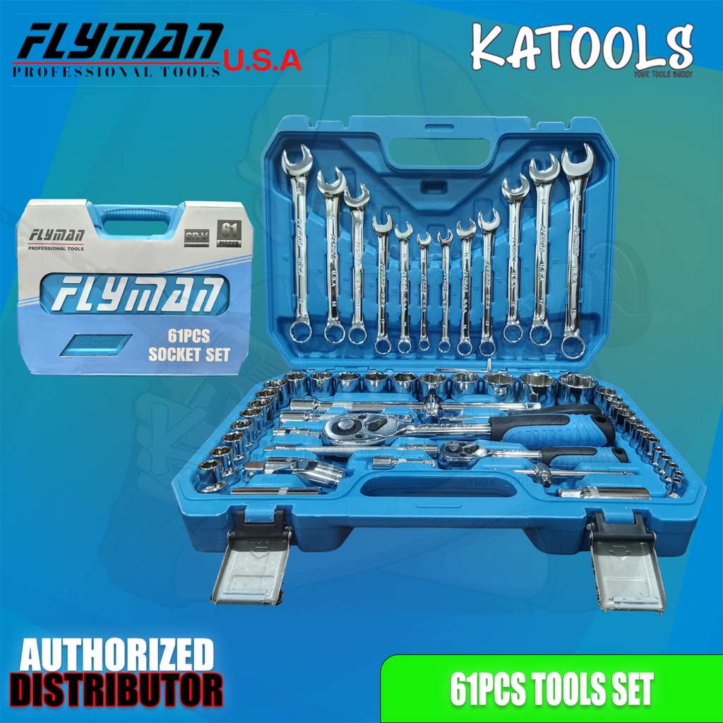 Flyman 61pcs Socket Wrench Set Tools Set Combination Wrench 1/4 & 1/2 ...