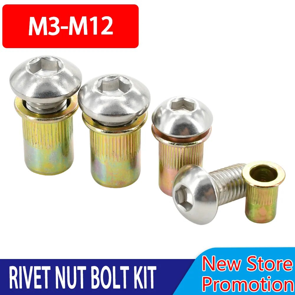 M3 M4 M5 M6 M8 M10 M12 Threaded Insert Rivet Nuts Carbon Steel Rivetnut ...